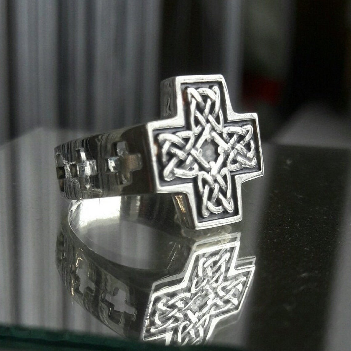 Celtic Sun Cross Mens Ring 925 Sterling Silver. Northern - Etsy