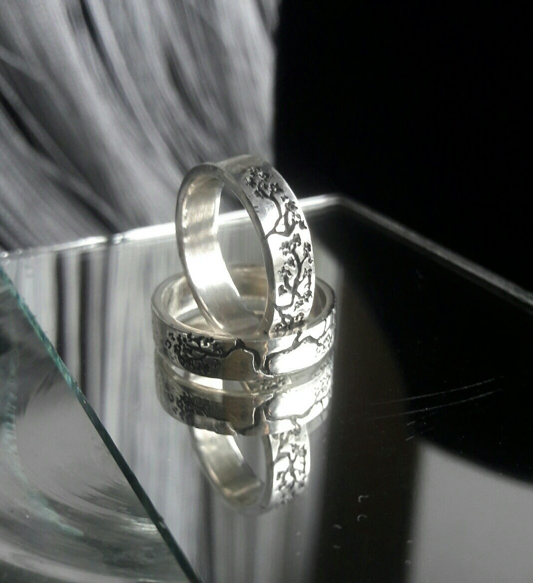 Ring Tree Branch Sakura japanese Cherry Silver pedigree Nature. the ...