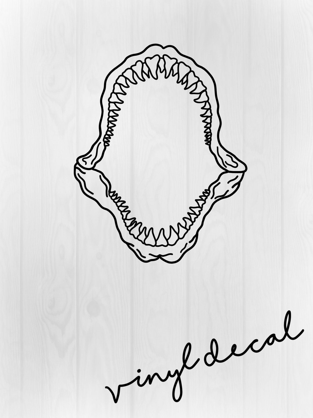 Flower Shark Jaw Decal, Flower Shark Jaw Sticker, Shark Decal, Shark ...
