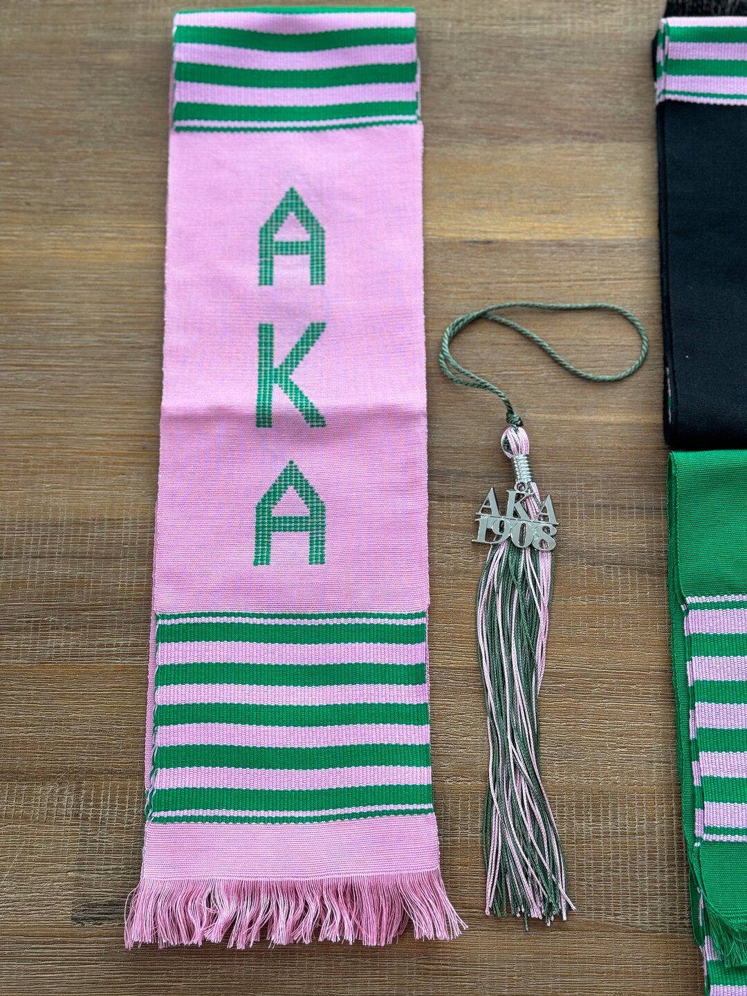 AKA Pink Stole/tassel Graduation Set With Silver Charm - Etsy