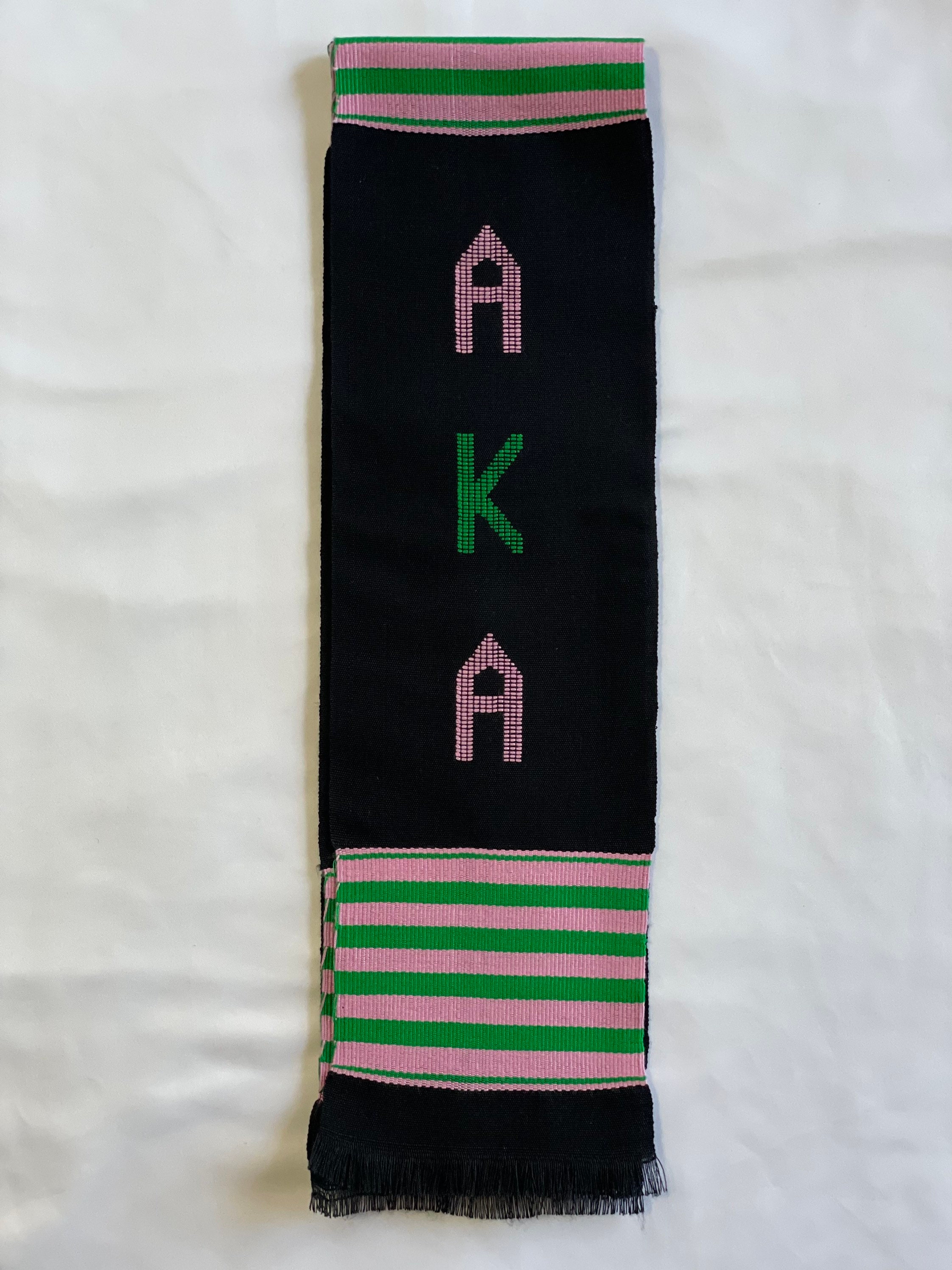 Handwoven Kente Cloth Alpha Kappa Alpha AKA Stole Sash | Etsy