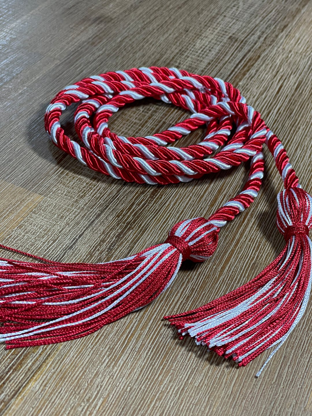 Graduation Cord - Crimson Red and White - Etsy