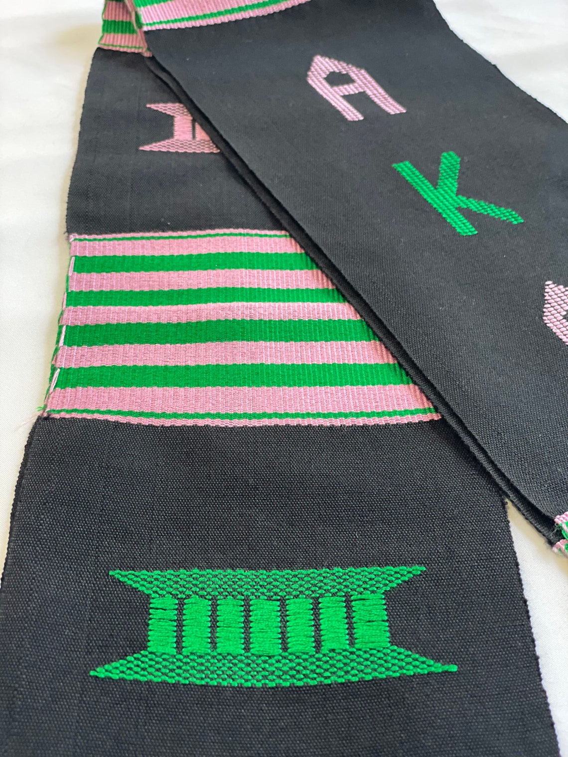 Handwoven Kente Cloth Alpha Kappa Alpha AKA Stole Sash | Etsy