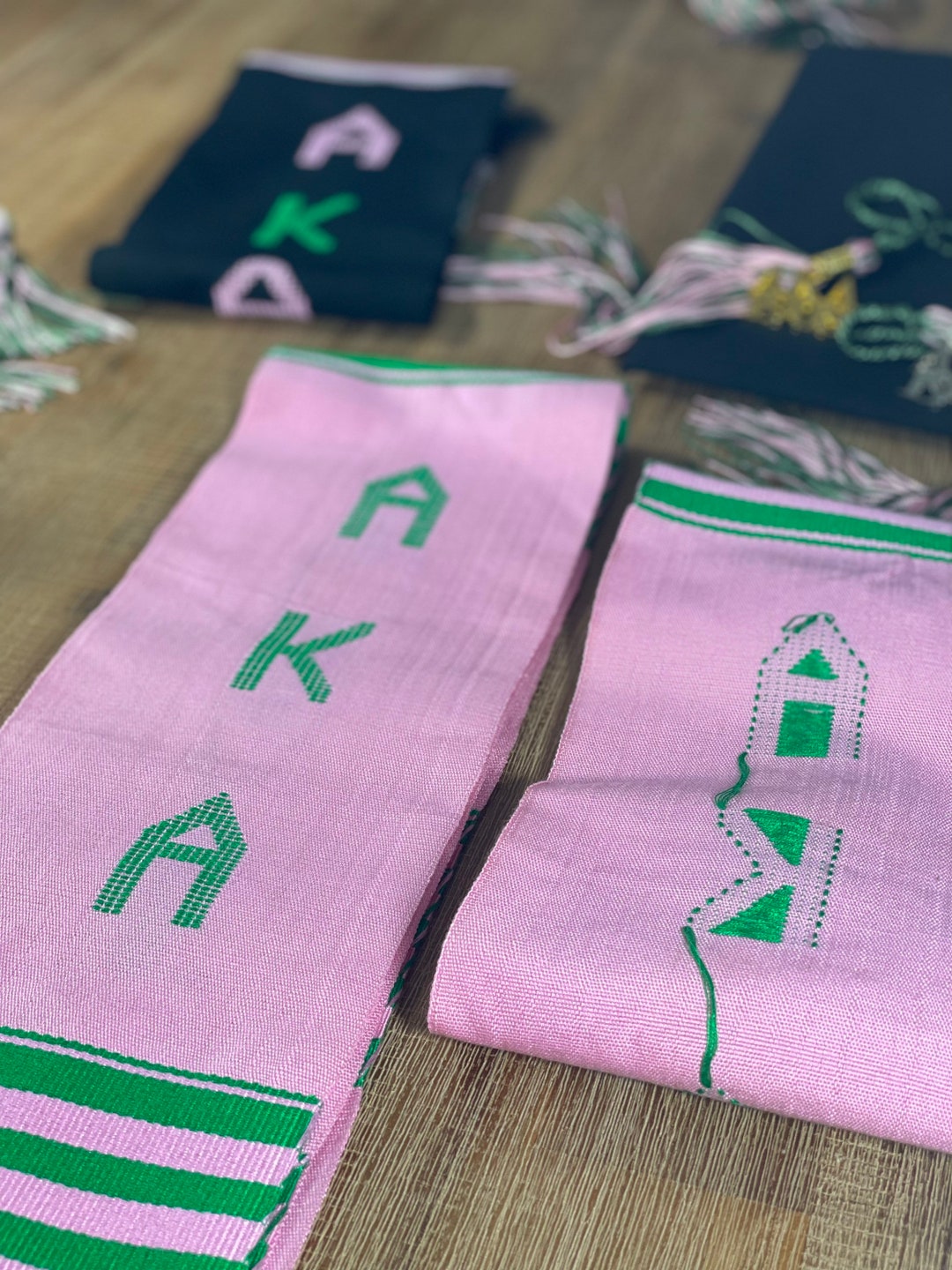 Handwoven Kente Cloth - Alpha Kappa Alpha - AKA - Graduation Stole Sash ...