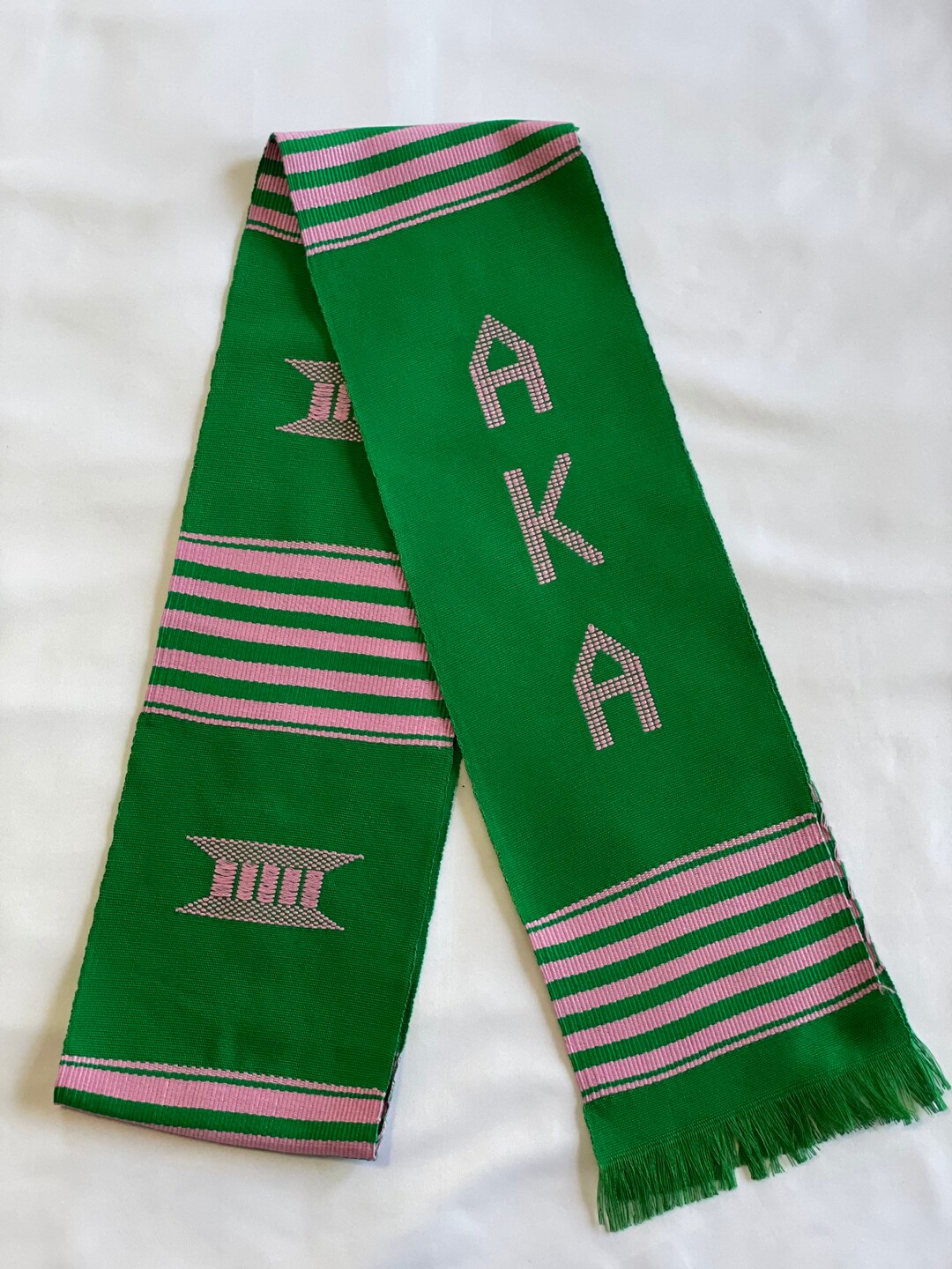 Handwoven Kente Cloth Alpha Kappa Alpha AKA Stole Sash - Etsy