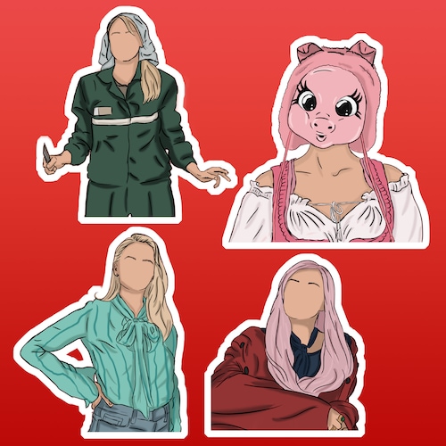 Villanelle Killing Eve Hand Drawn Outfit Stickers 5 Pack High - Etsy UK