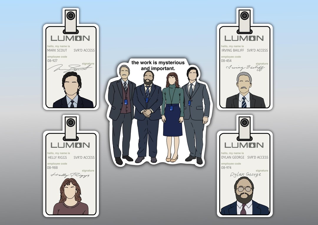 SEVERANCE Character Sticker Pack, Helly R, Mark S, Irving B, Dylan G ...