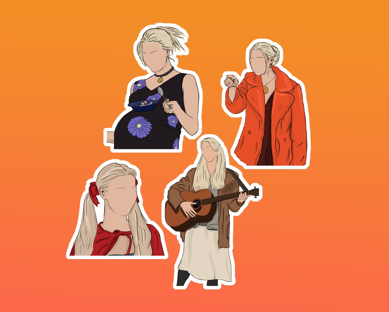 Phoebe Buffay Friends inspired Sticker Pack High Quality | Etsy