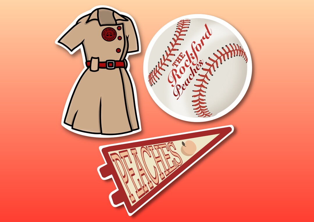 A League of Their Own Gloss Sticker Pack, Rockford Peaches, Baseball ...
