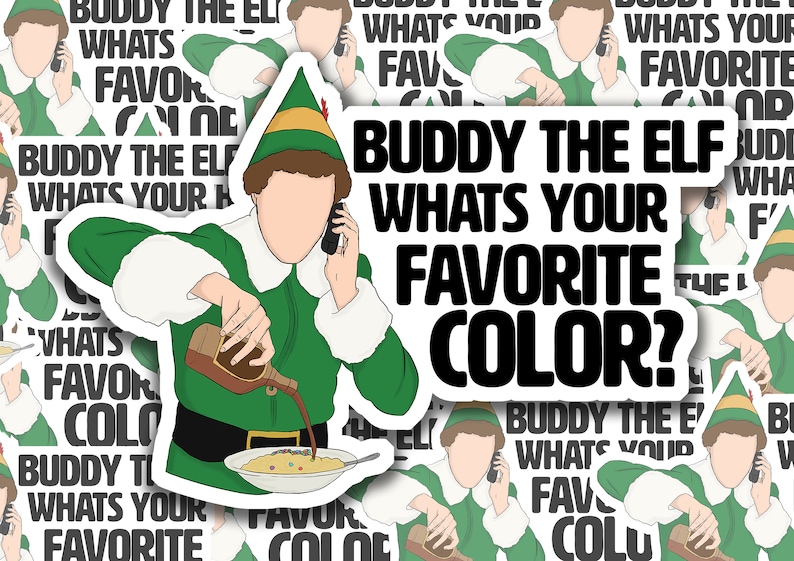 Buddy the Elf Christmas Sticker High Quality Gloss Christmas - Etsy