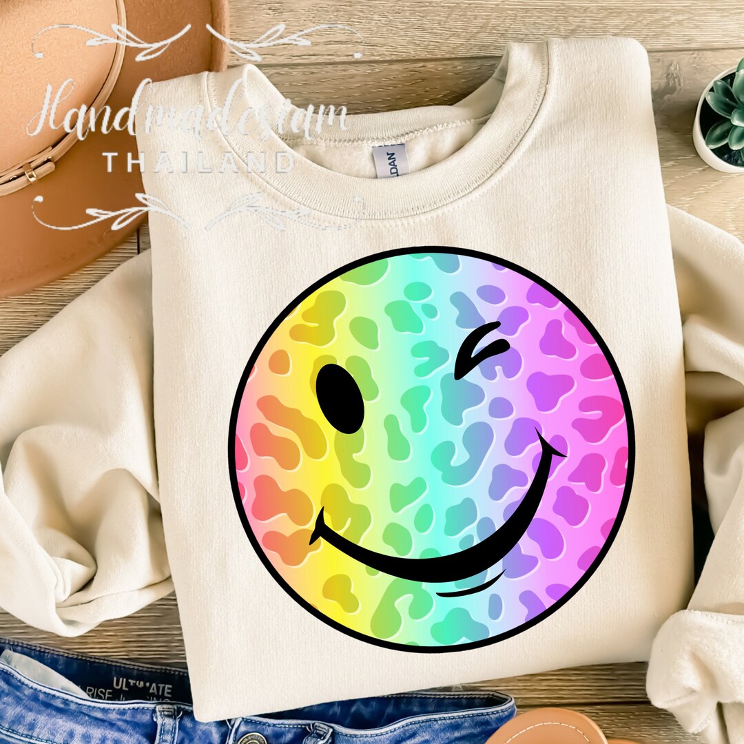 Preppy Smile Face Png Distressed Smile Face PDF Christmas Faux Glitter ...