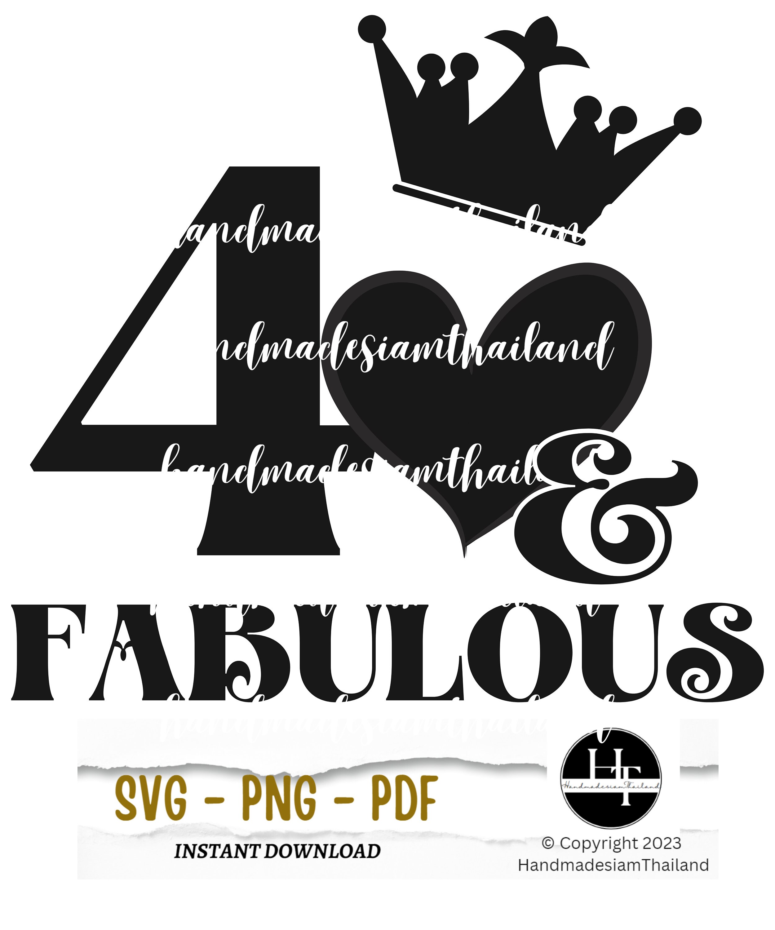 Forty And Fabulous Svg Png Hello Forty Svg 40th Birthday Etsy