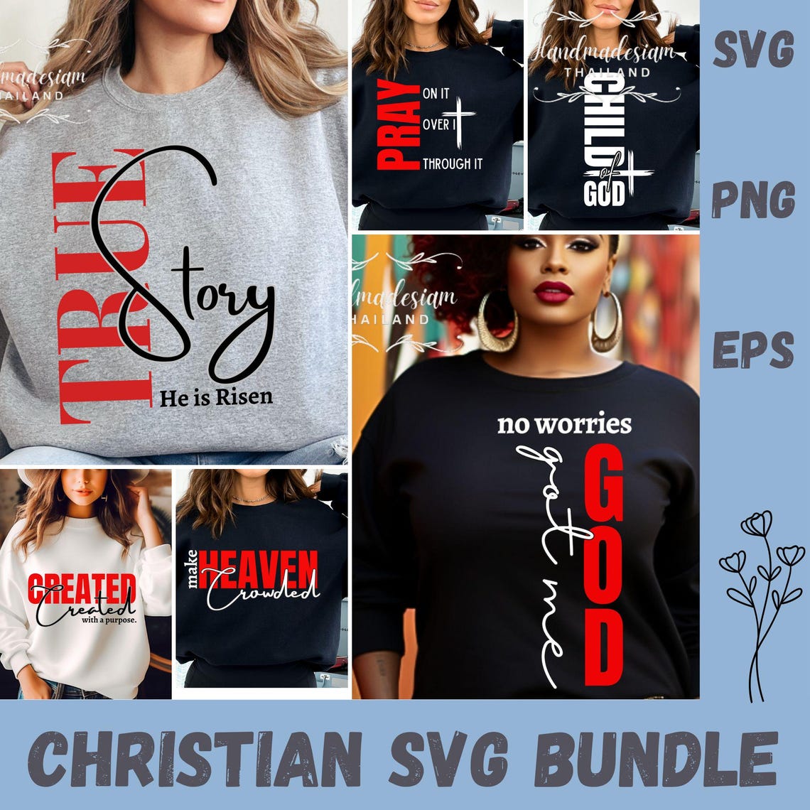 Christianity PNG SVG Bundle: Faith-based Designs , Easter Shirt Design ...