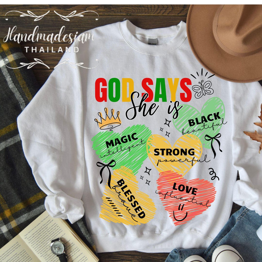 God Says She is Magic PNG: Juneteenth Black History (digital Download ...