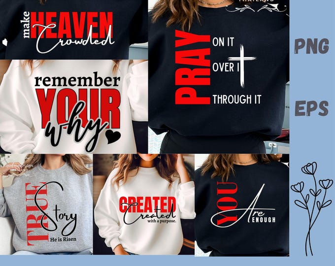 50 Editable Christian T-shirt Designs Bundle | God Vector Images,jesus ...