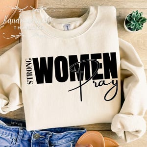 Strong Women Pray SVG: Positive Motivational Design (digital Download ...
