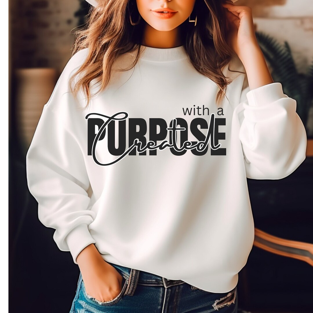 Created With a Purpose Svg, Png, Pdf, Cut File, SVG File , Quote Svg ...