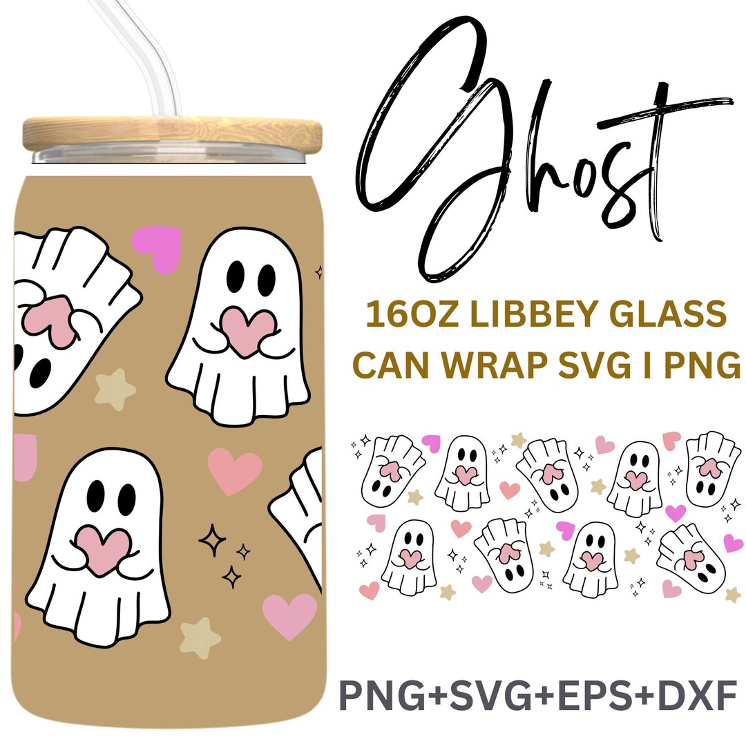 Cute Ghost Svg, Sheet Ghost Svg, Retro Halloween Svg, 16oz Beer Can ...