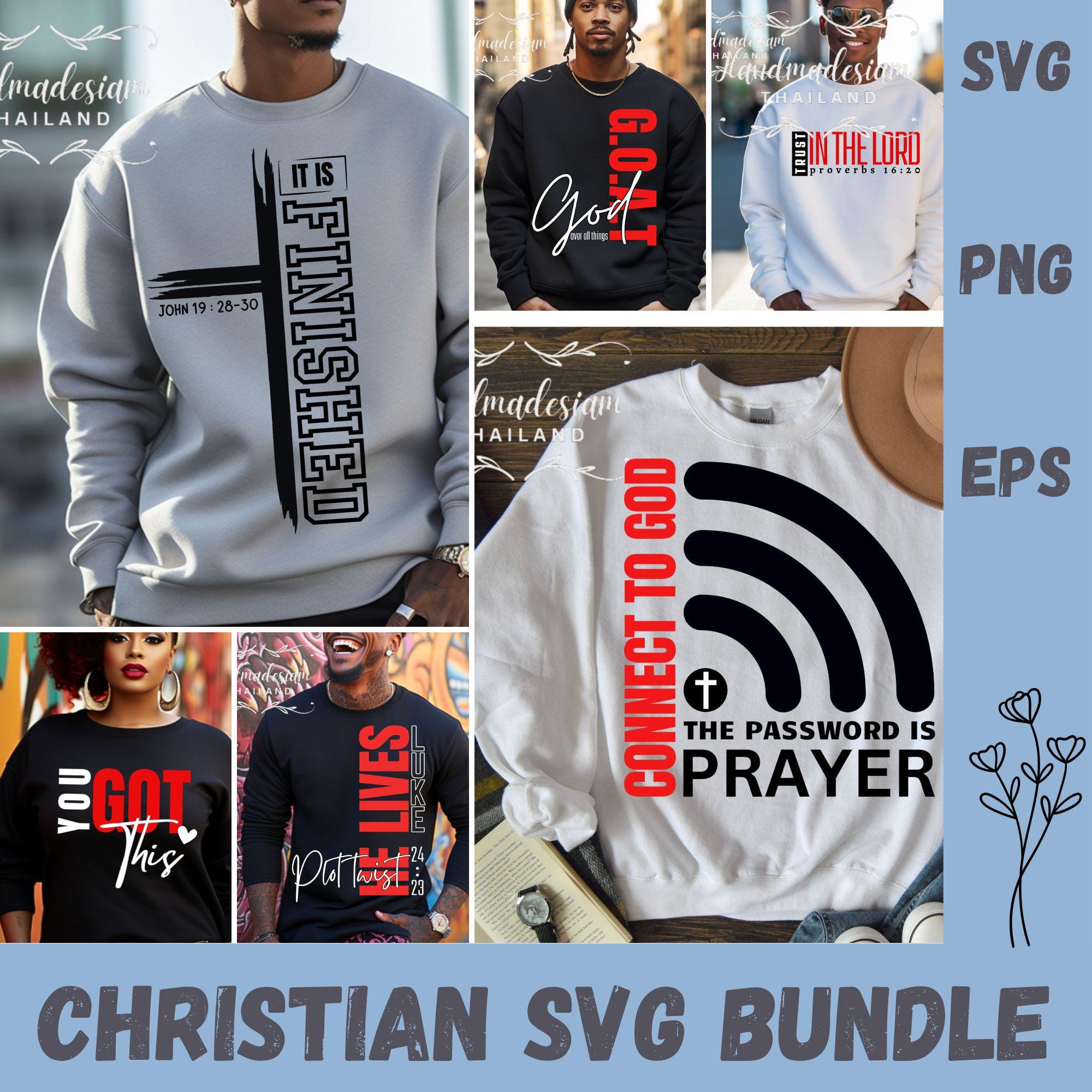 Christianity PNG SVG Bundle: Faith-based Designs , Easter Shirt Design ...