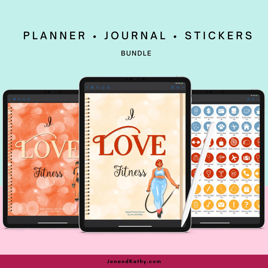 I Love Fitness Digital Planner for Goodnotes, Notability and Other ...