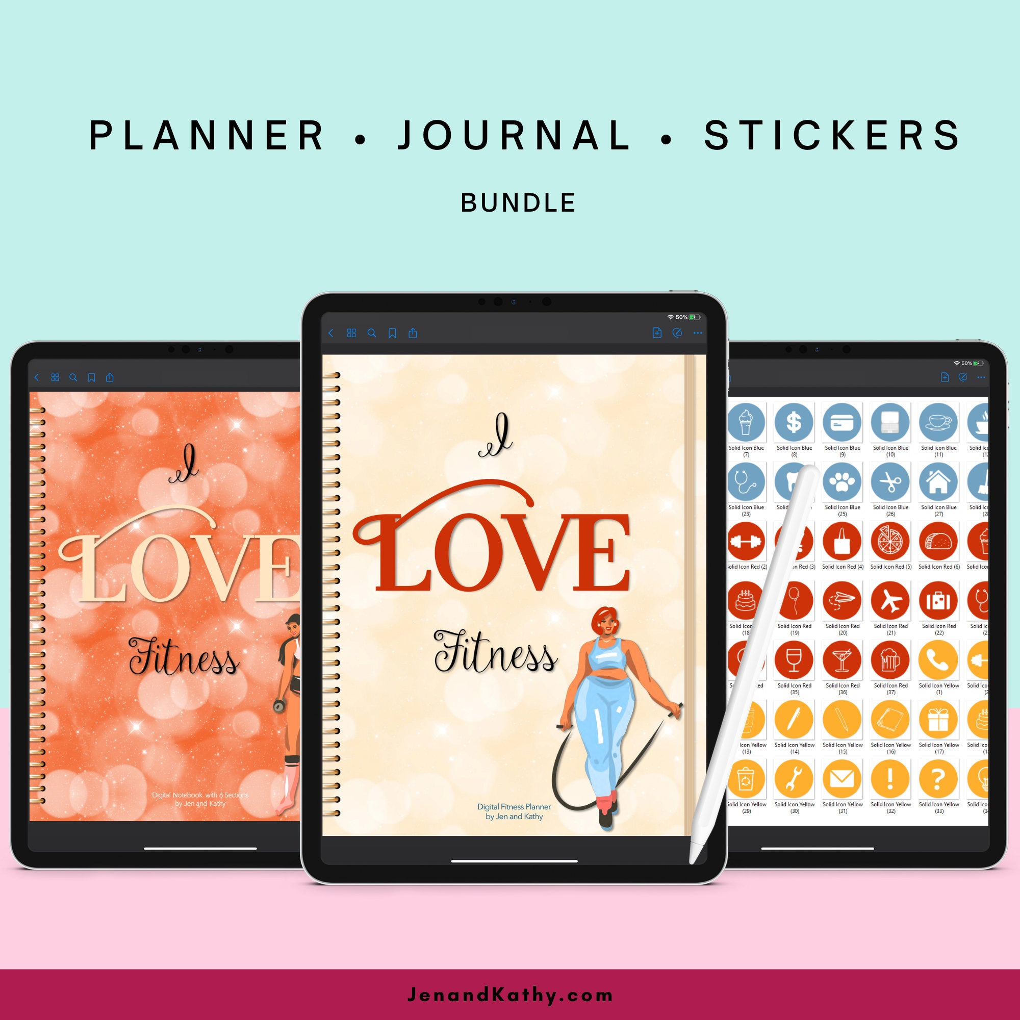 I Love Fitness Digital Planner - for Goodnotes, Notability and Other ...