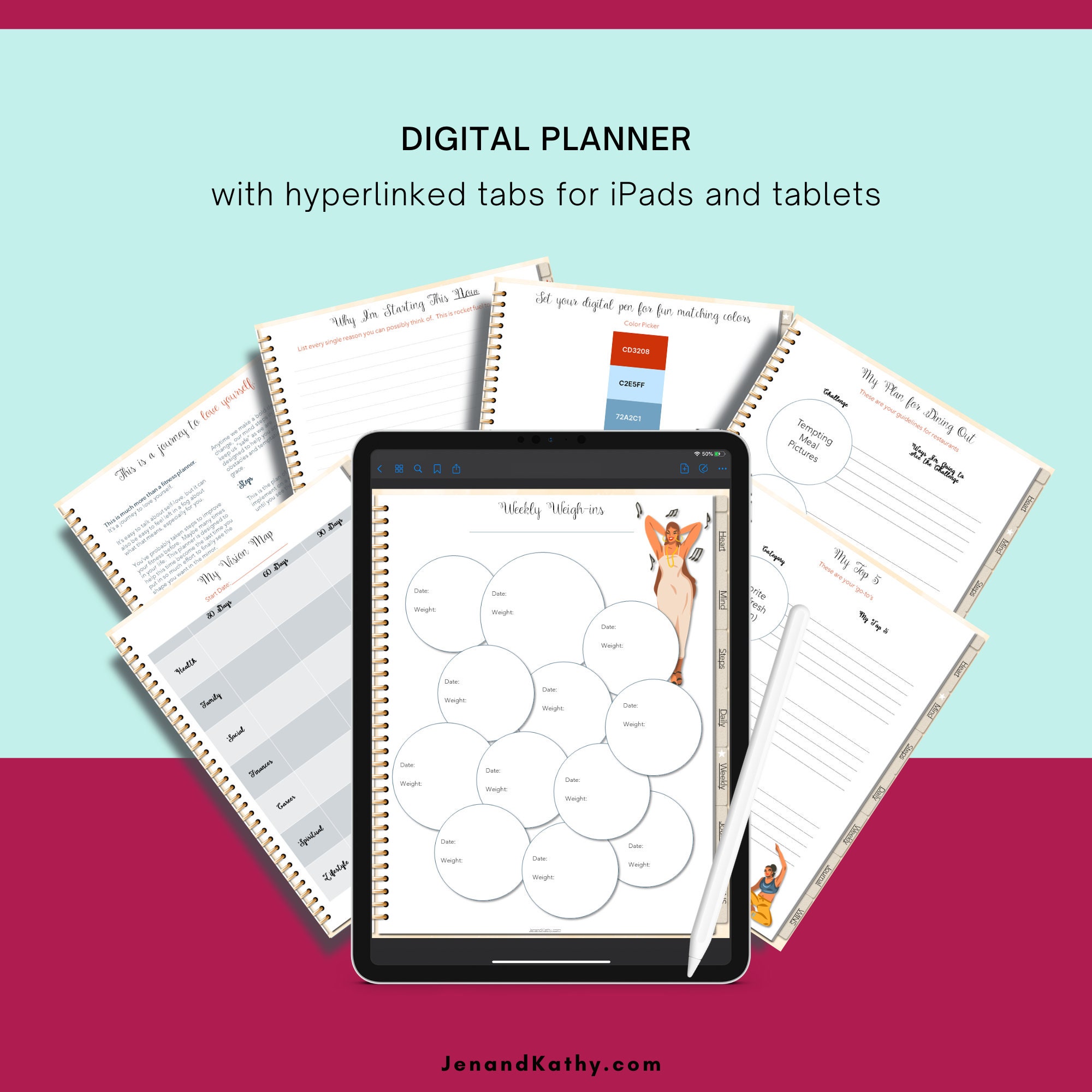 I Love Fitness Digital Planner for Goodnotes, Notability and Other ...