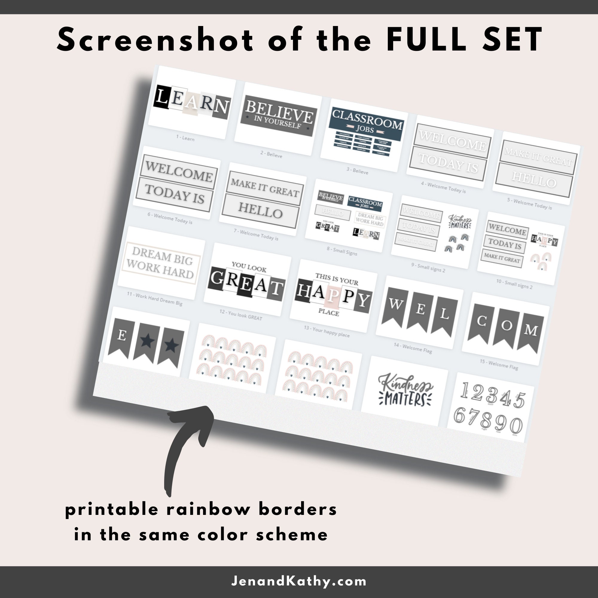 Farmhouse Classroom Printables for Wall Decor or Bulletin Board for ...