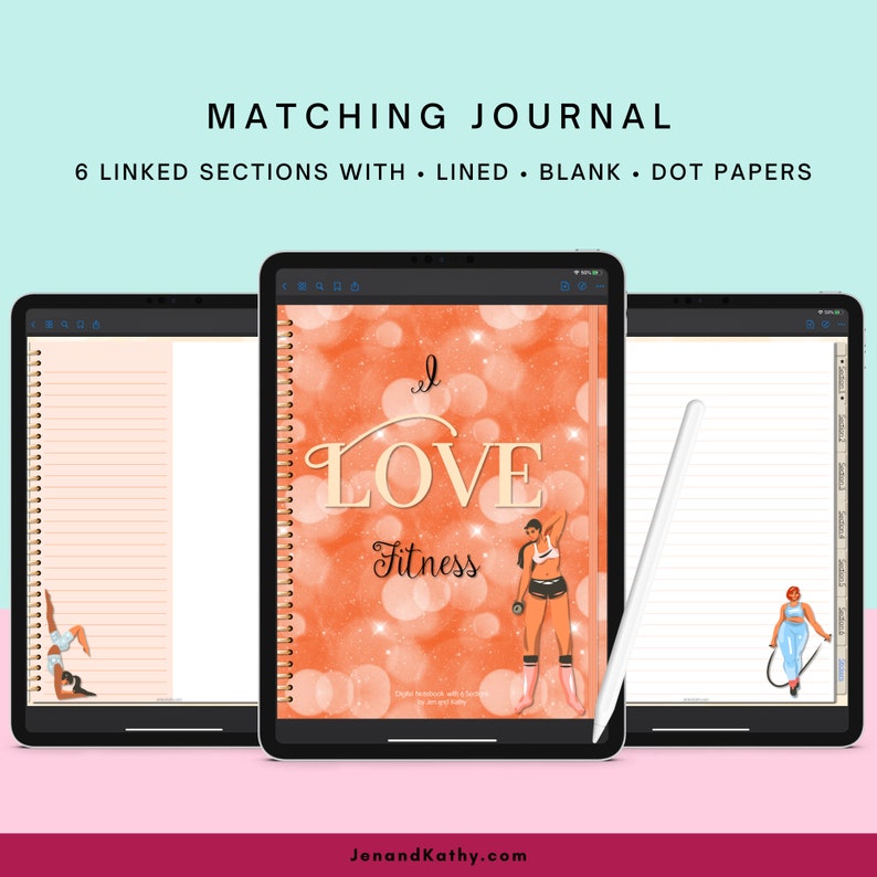 I Love Fitness Digital Planner for Goodnotes, Notability and Other ...