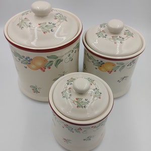 Vintage Corelle Abundance Fruit Canister Set by Jay Imports, Set of 4 ...
