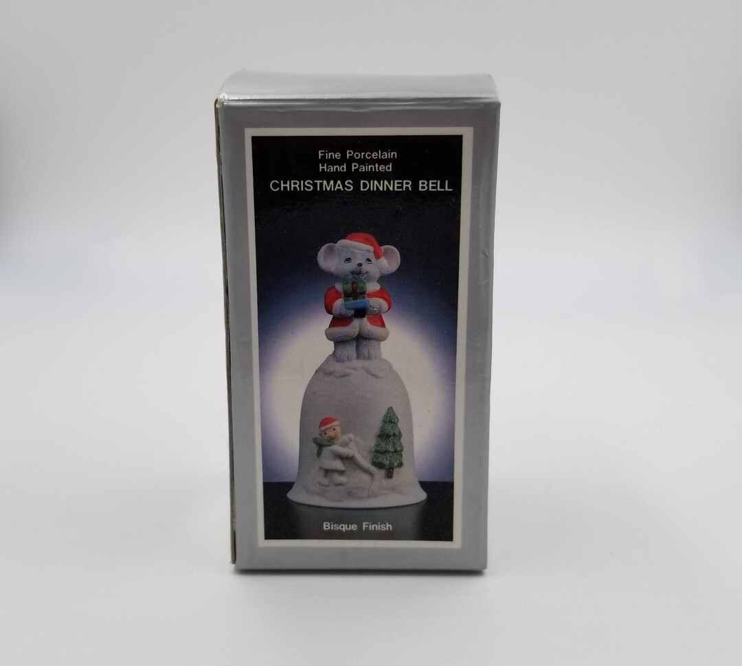 Kmart Christmas Dinner Bell Porcelain Bisque Santa Mouse Handle - Etsy ...