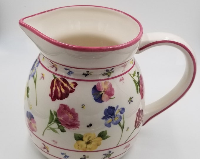 Harry & David Ceramic Floral Pitcher - Etsy