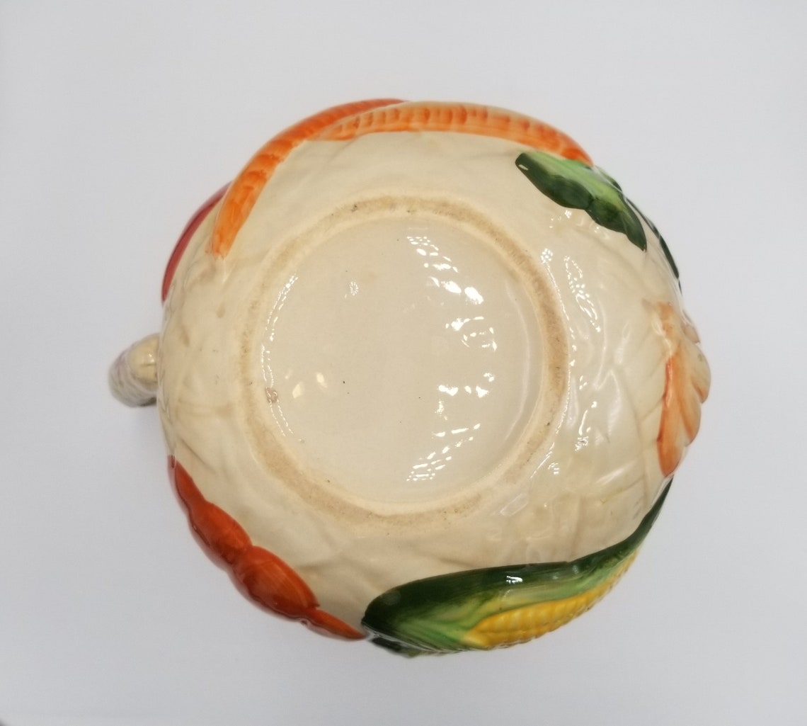 Vintage Ceramic Embossed Vegetable Pitcher - Etsy