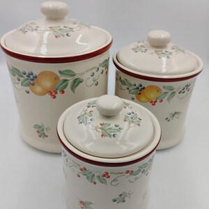 Vintage Corelle Abundance Fruit Canister Set by Jay Imports, Set of 4 ...
