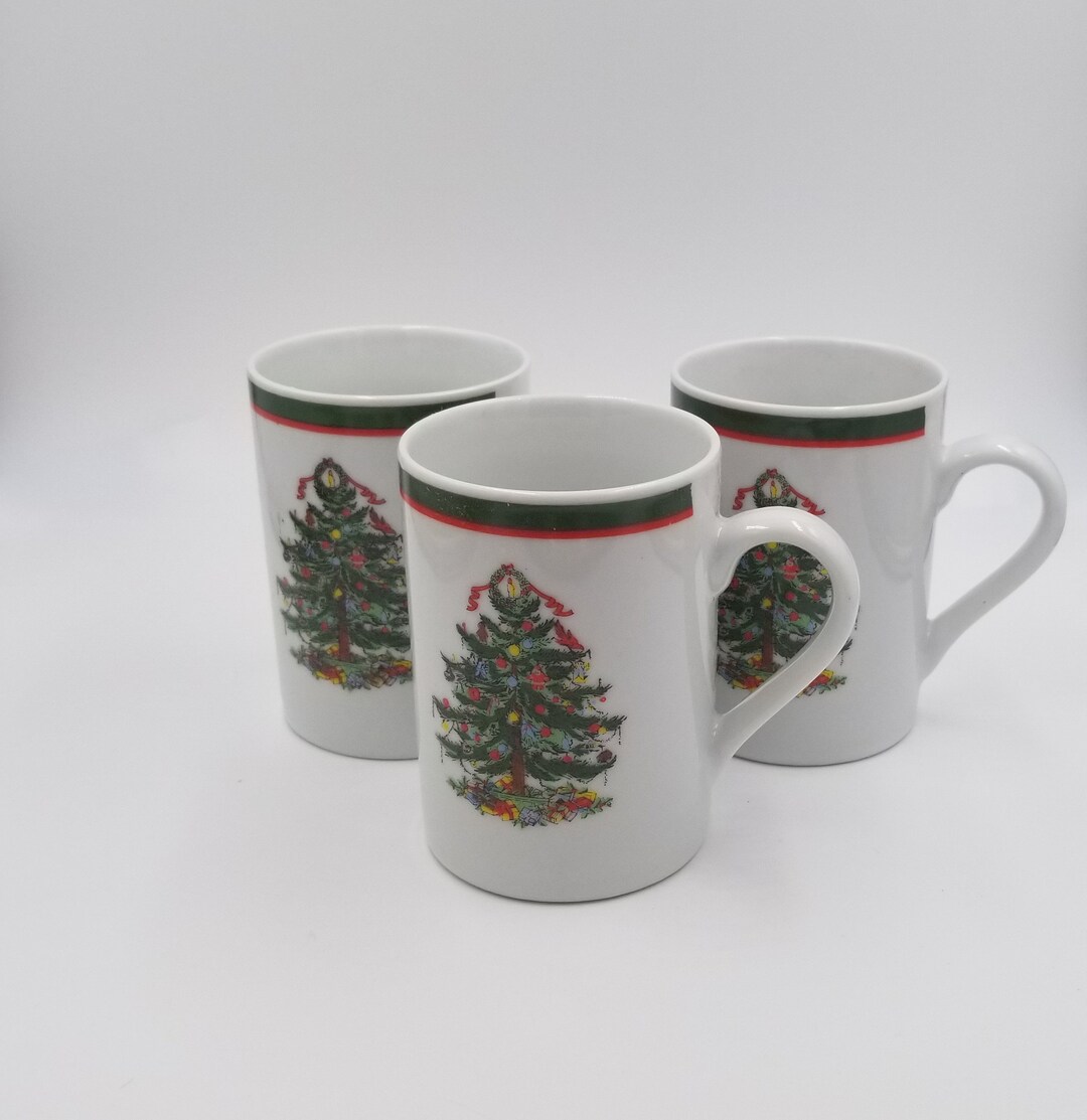Pacific Rim Porcelain Christmas Mugs, Set of 3, 9 Ounces - Etsy