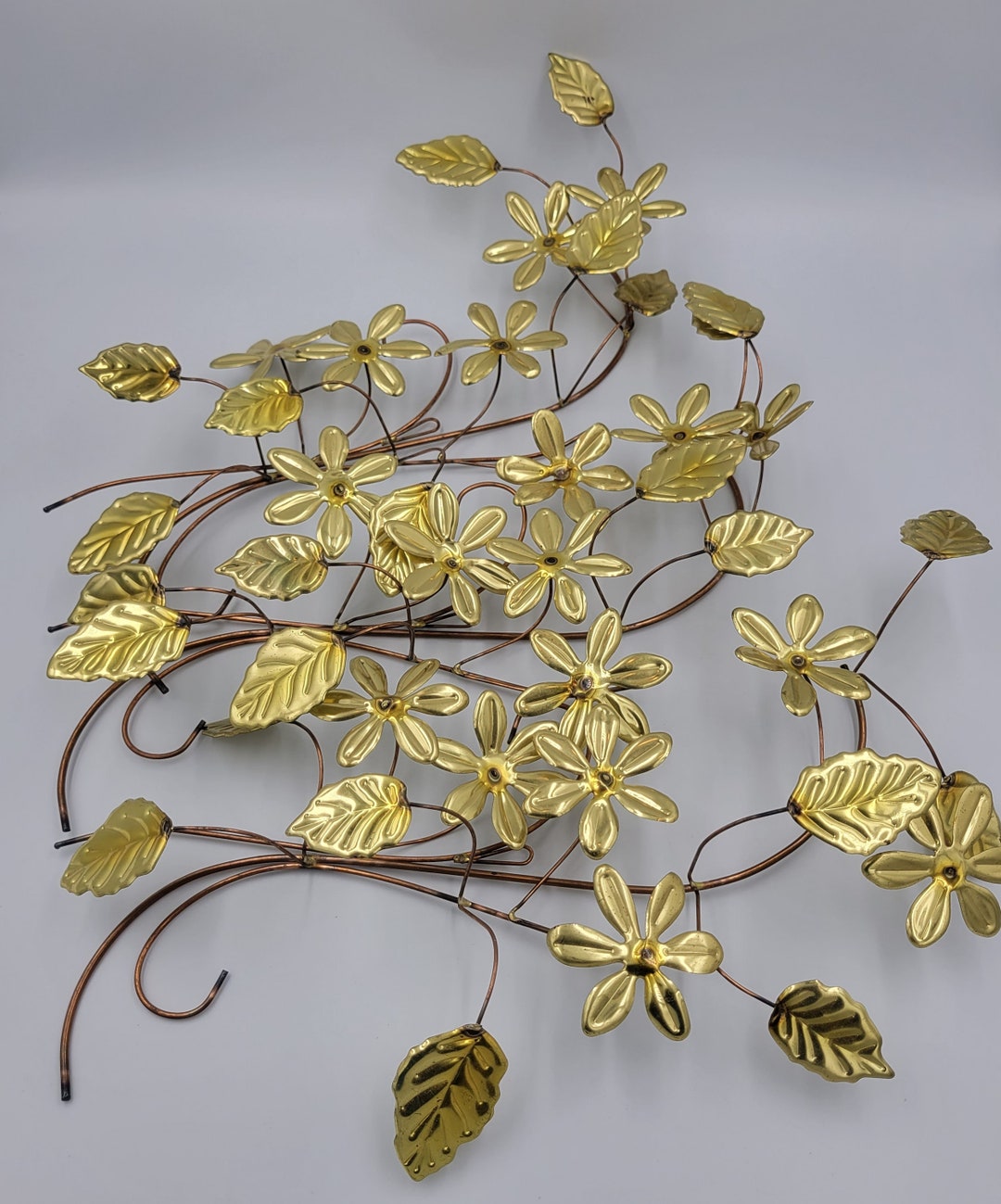 Mid Century Modern Metal Daisies and Petals Wall Art Sculptures ...