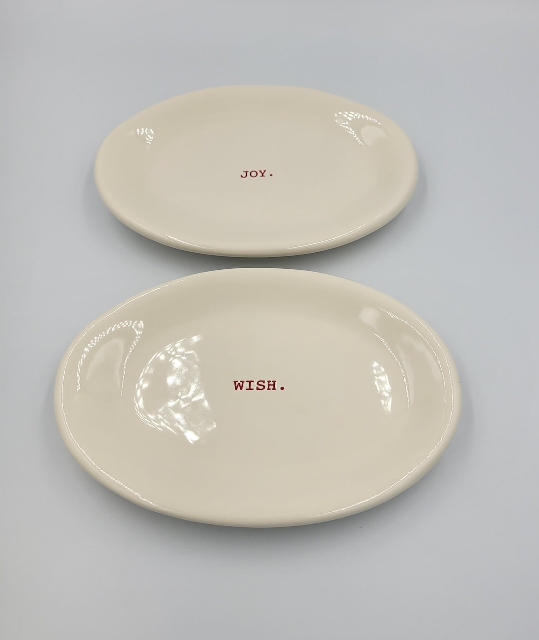 Rae Dunn Artisan Collection by Magenta Oval Snack Plates: Wish, Yum ...