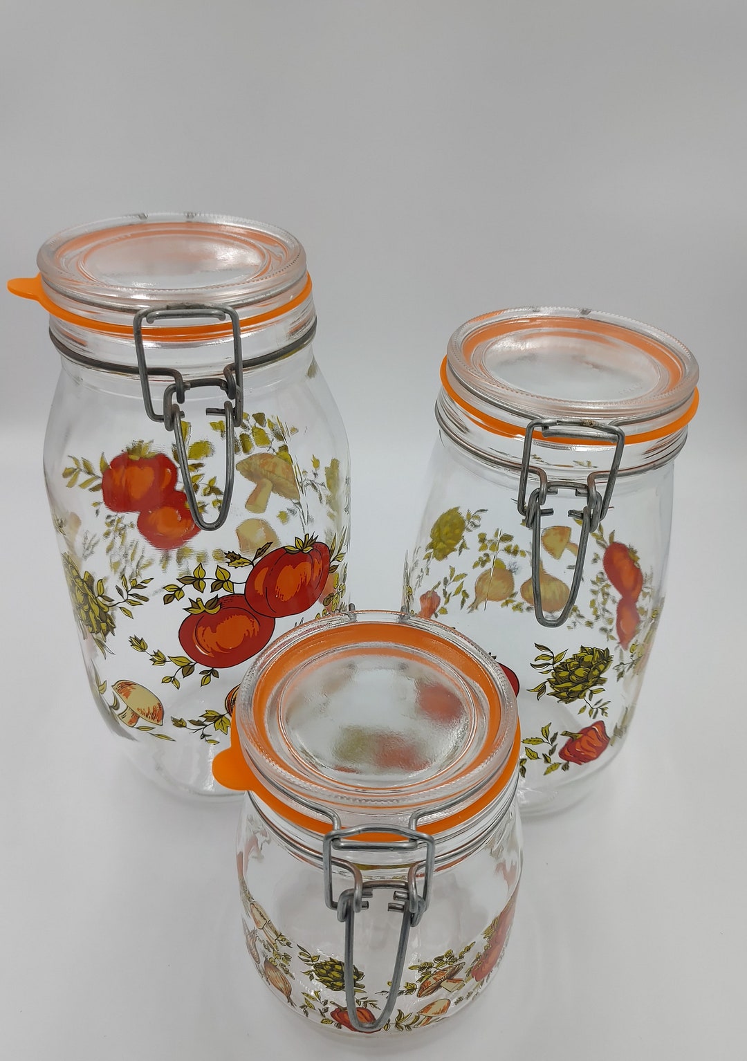 ARC France Niveau De Remplissage Glass Canisters, Spice of Life Pattern ...
