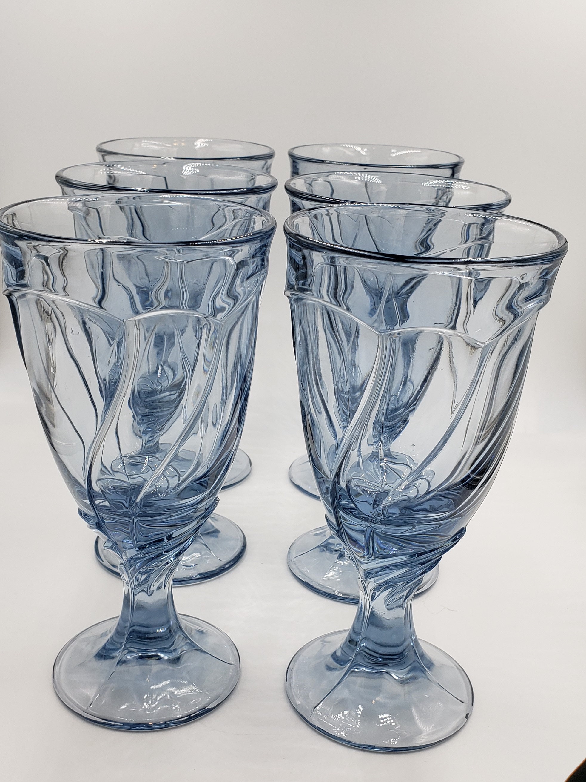 Noritake Sweet Swirl Light Blue Tea Goblets or Glasses Set of | Etsy