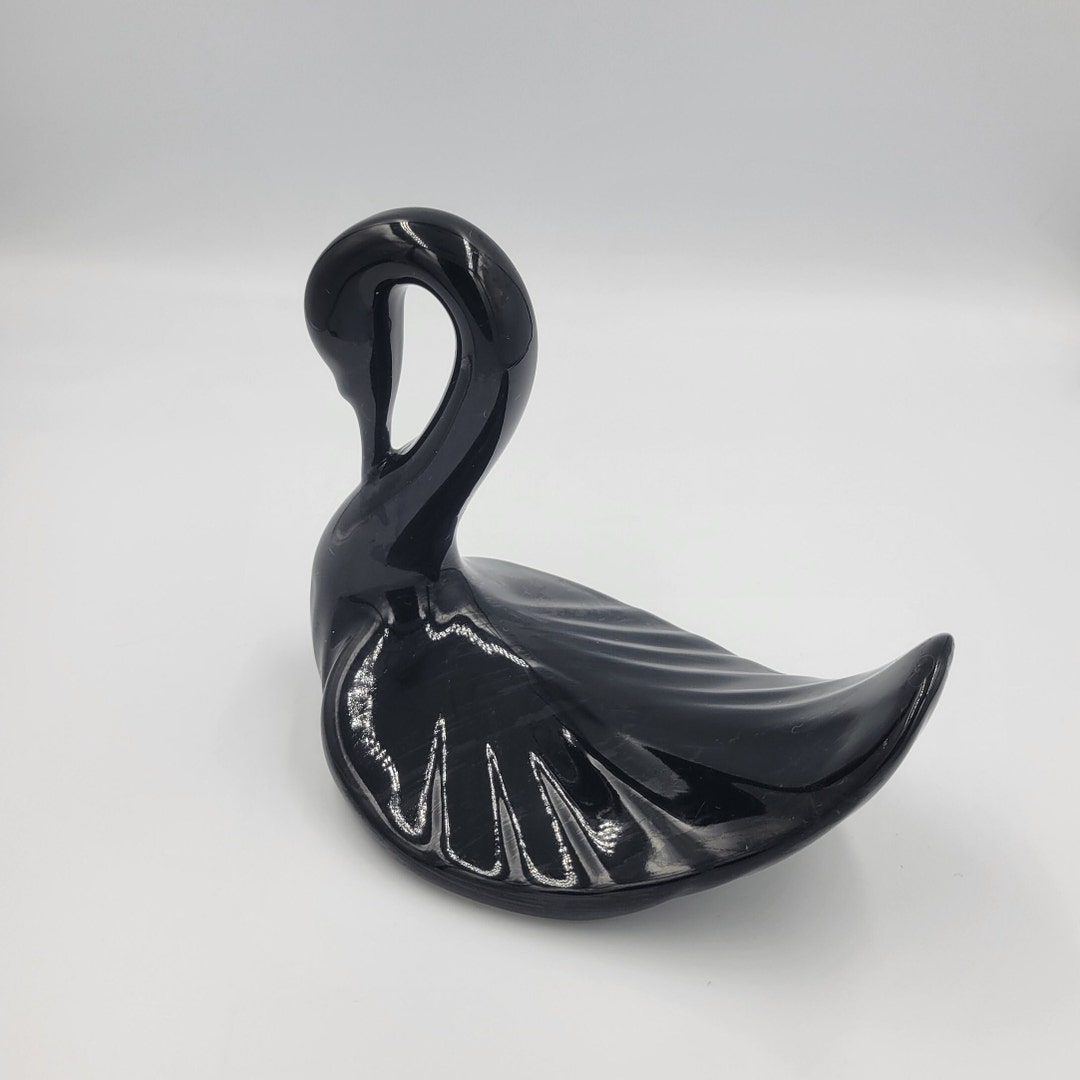 Vintage Andre Richards Black Swan Towel Holder, Ceramic Towel Holder ...