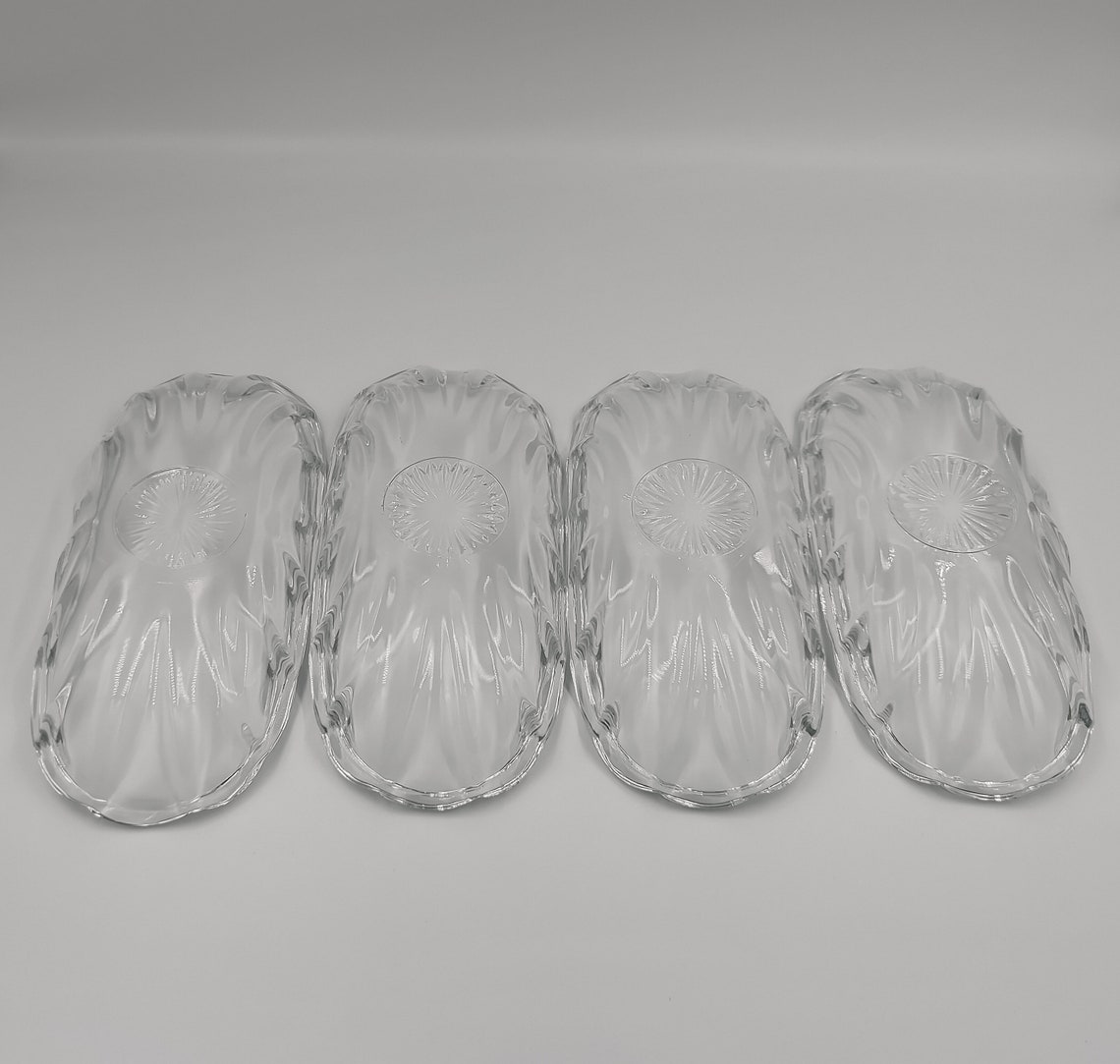 Vintage Anchor Hocking Banana Split Glass Dish Clear Ice - Etsy