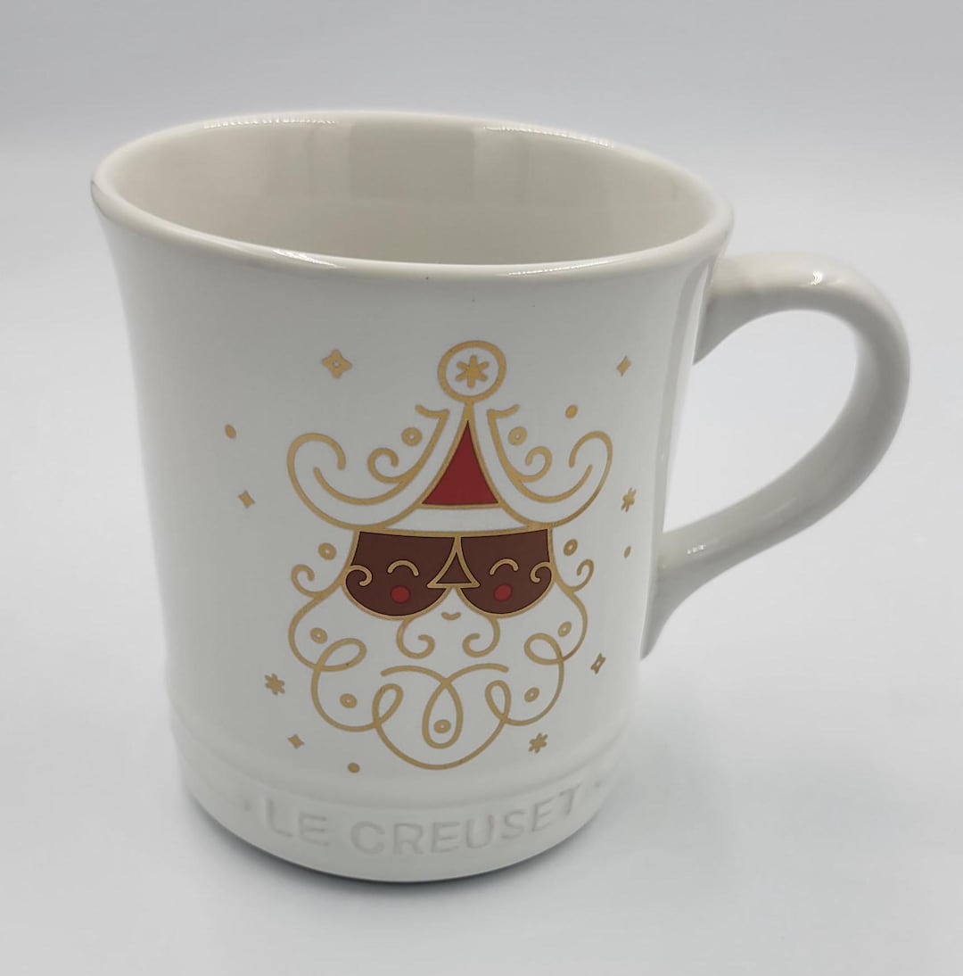 Le Creuset Noel Santa Coffee Mug, Tea Mug, Black Santa, 14 Fluid Ounces ...