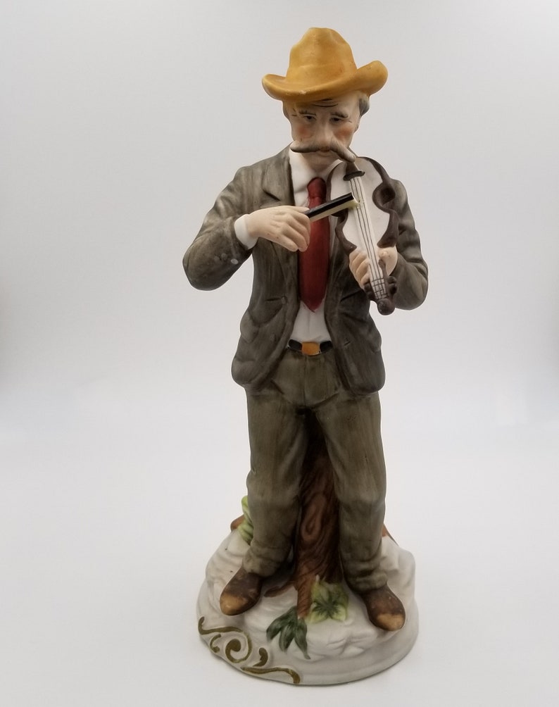 Price Imports Man Playing Fiddle on Stump Figurine Made in - Etsy
