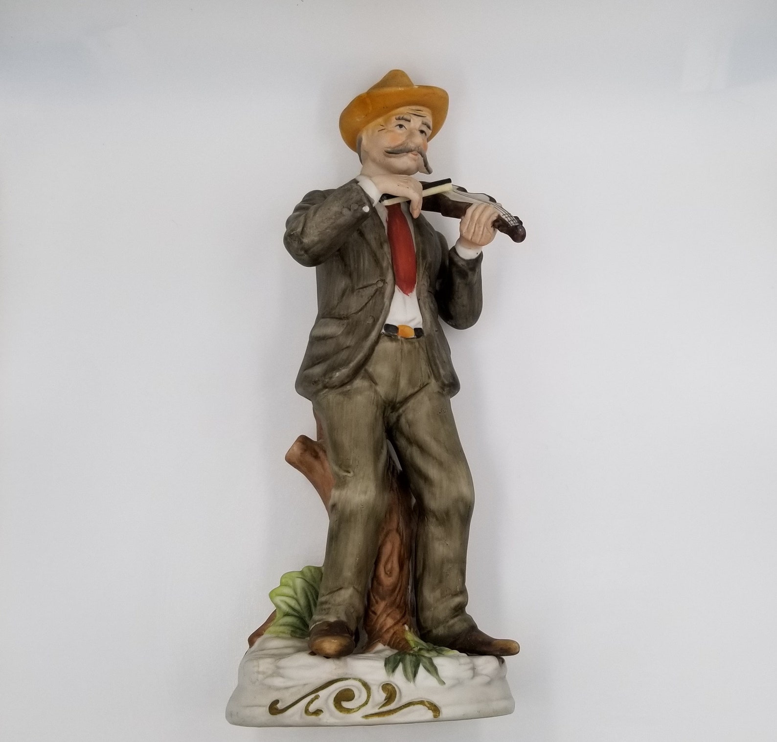 Price Imports Man Playing Fiddle on Stump Figurine Made in - Etsy