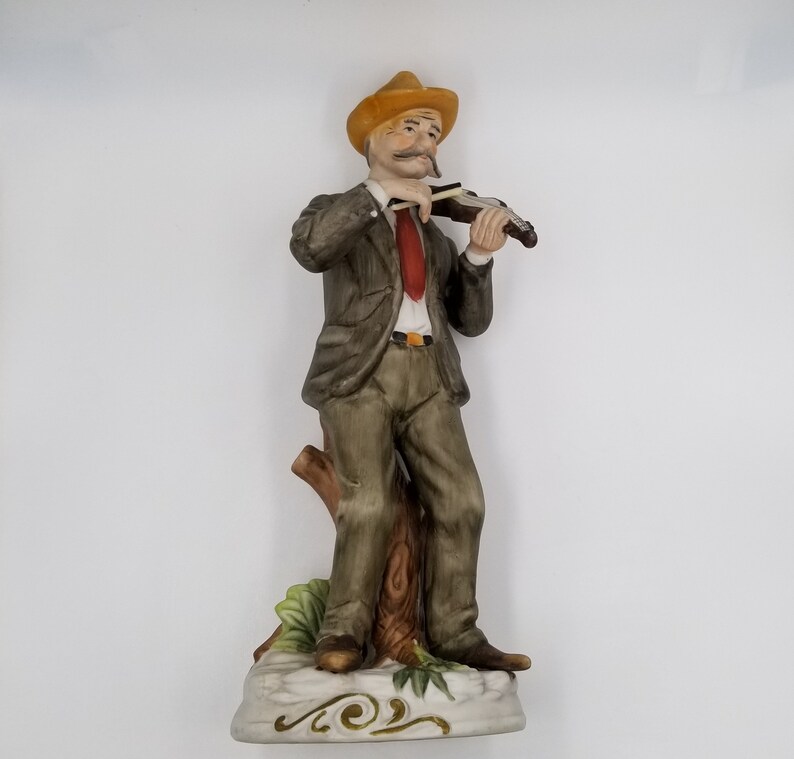 Price Imports Man Playing Fiddle on Stump Figurine Made in - Etsy