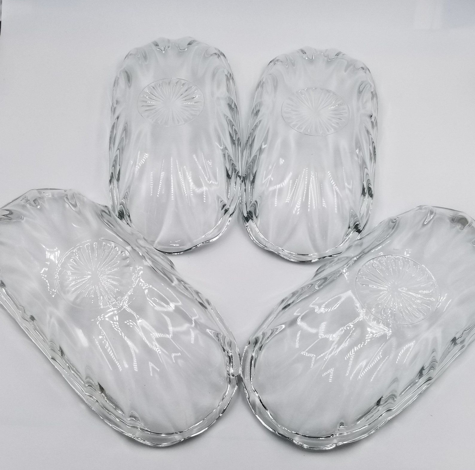 Vintage Anchor Hocking Banana Split Glass Dish Clear Ice - Etsy
