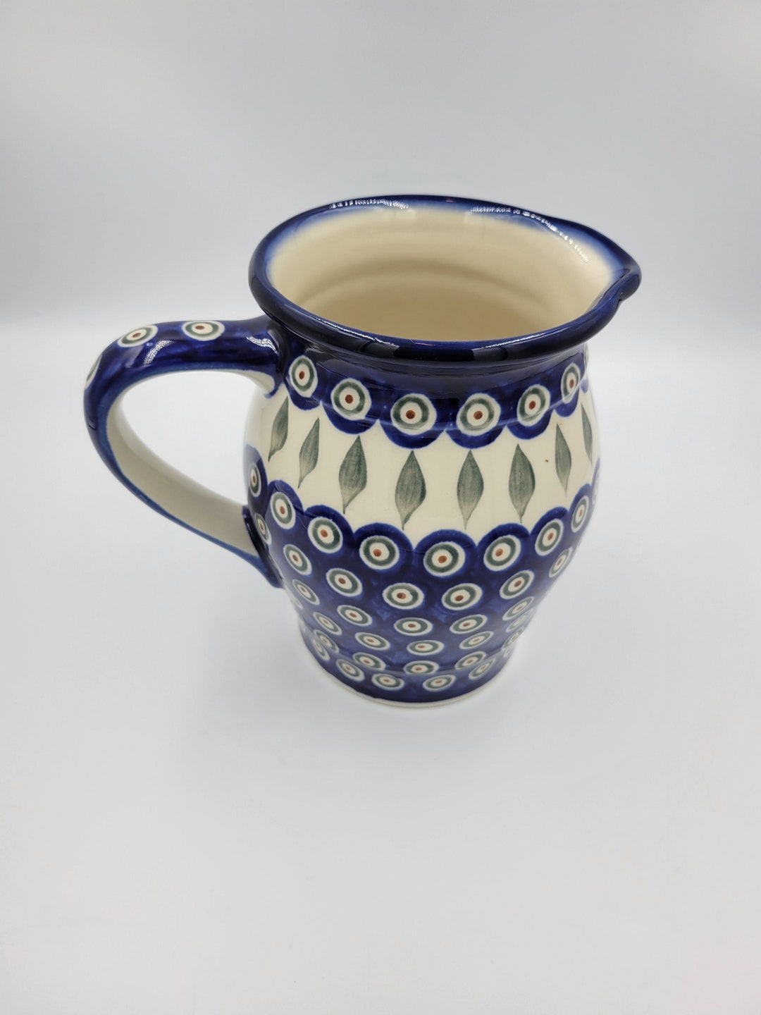 Vintage Polish Pottery Handmade and Handpainted Ceramic Pitcher, Made ...