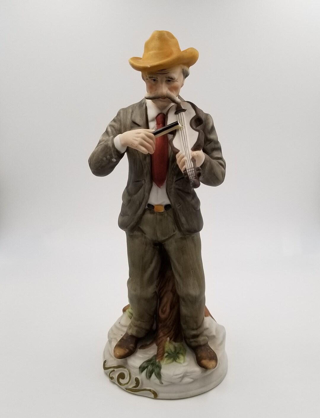 Price Imports Man Playing Fiddle on Stump Figurine Made in - Etsy