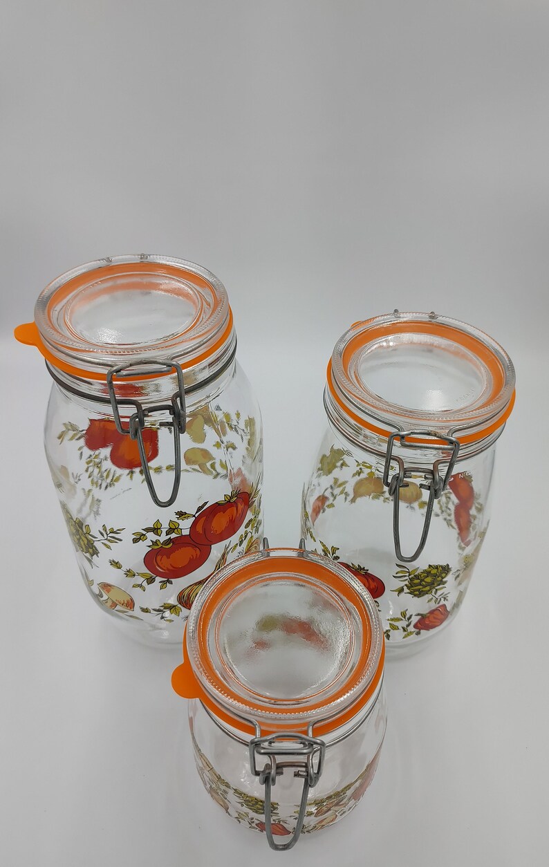 ARC France Niveau De Remplissage Glass Canisters, Spice of Life Pattern ...
