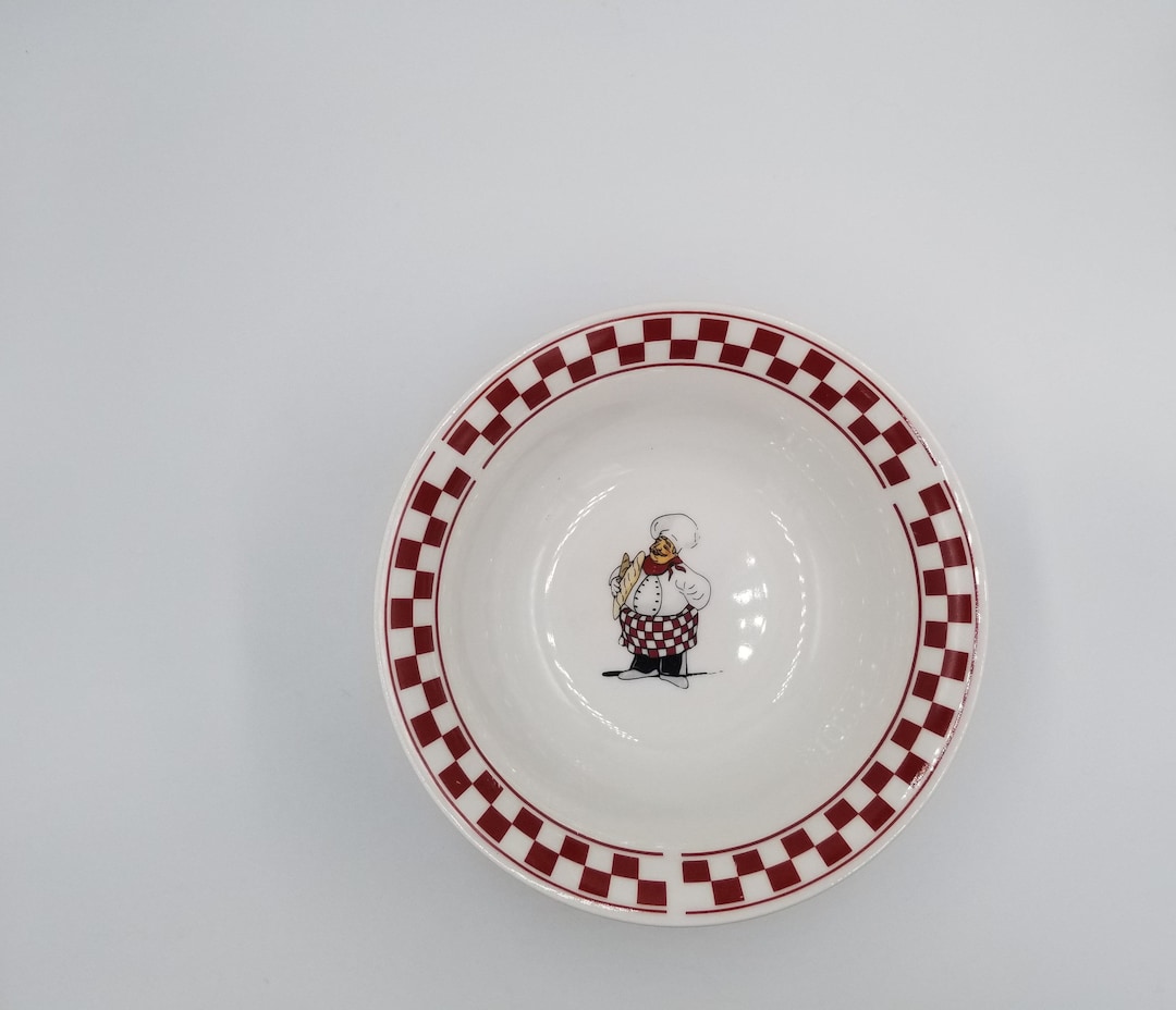 Vintage 1990s Alco Industries Italian Chef Pasta Coupe Bowls, Red ...