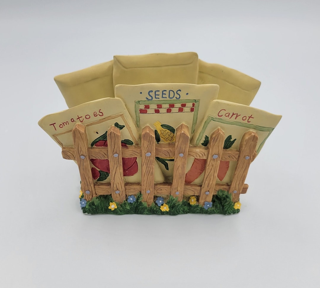Hand Painted Resin Seed Packet Organizer, Picket Fence Design - Etsy